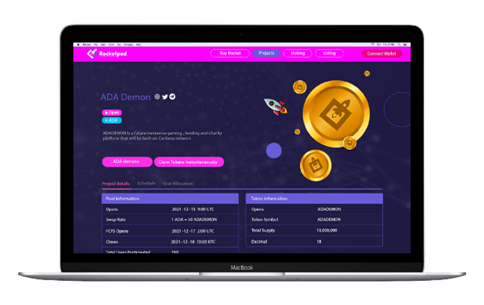 Cardano Based Rocketpad Releases The First Glance of its IDO Launchpad As the Seed Sale Is About ...