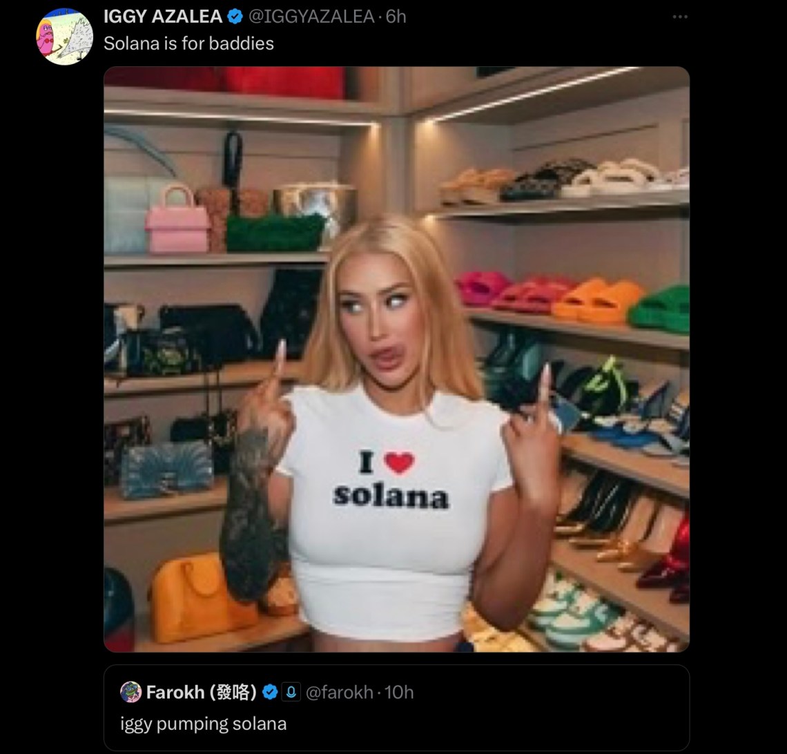 ‘Solana Is For Baddies’: Rapper Iggy Azalea Joins The Controversial ...