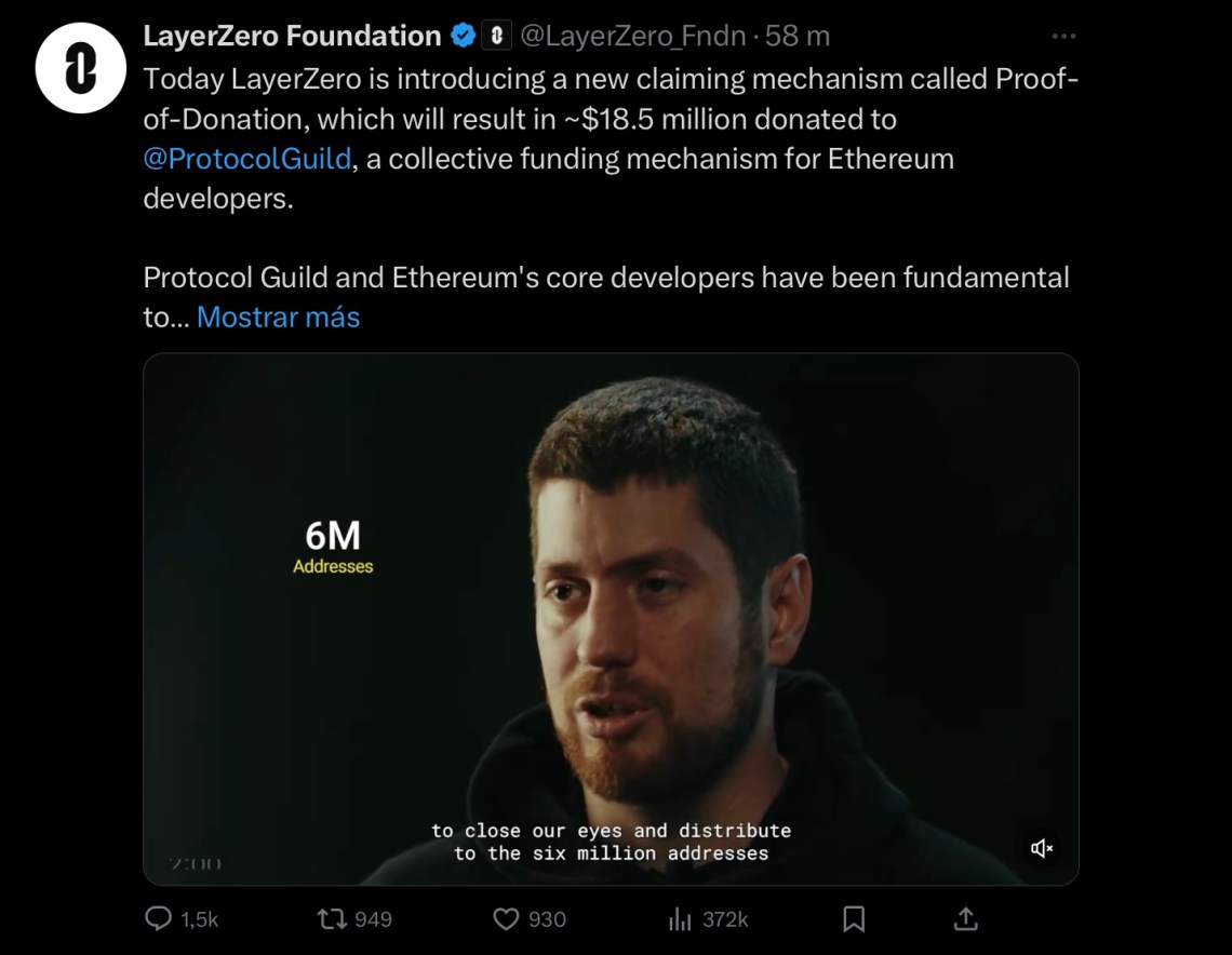 LayerZero Airdrop Slammed For ‘Proof-Of-Donation’ Mechanism
