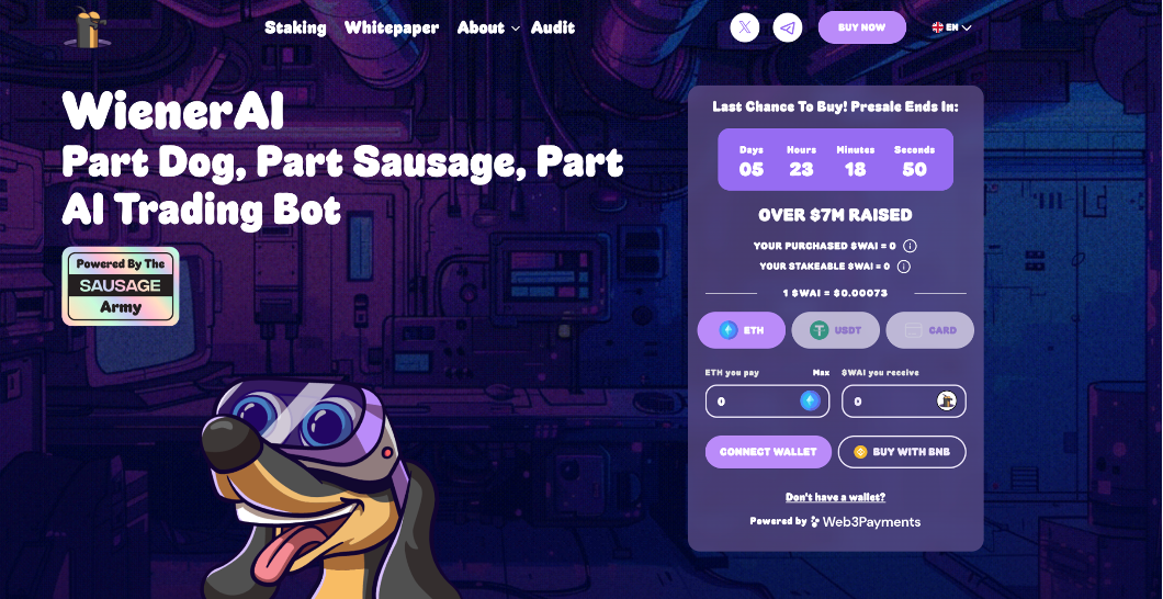 WienerAI Approaches DEX Debut as Viral Meme Coin Presale Enters Final Week