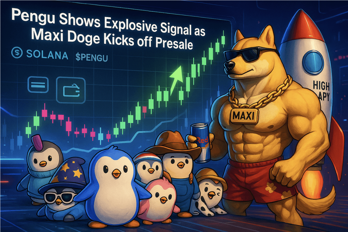 Pengu Shows Explosive Signal as Maxi Doge Kicks off Presale
