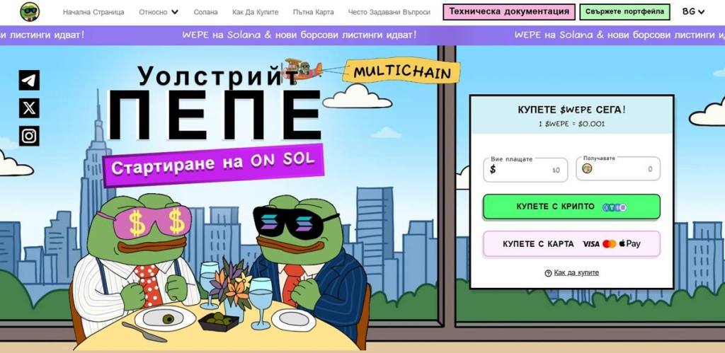 Wall Street Pepe гори 3.6B WEPE при прехода към Solana