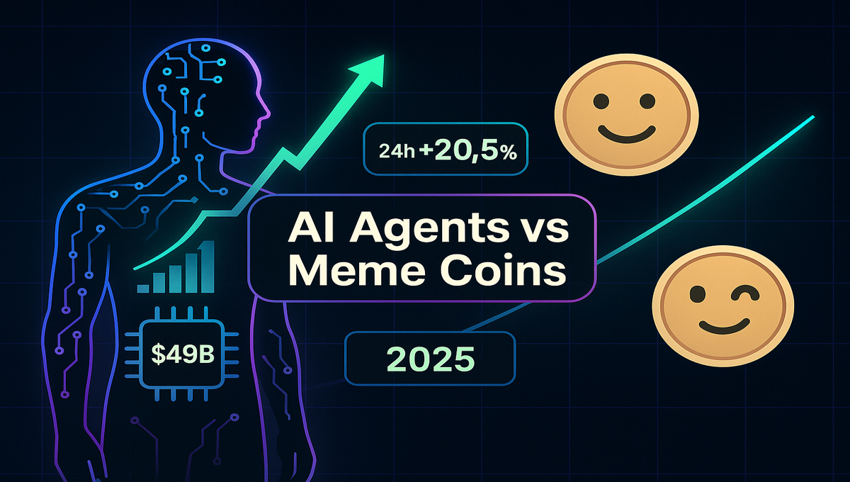 Tokeny AI agentów +20,5%: prześcigną meme coiny w 2025?